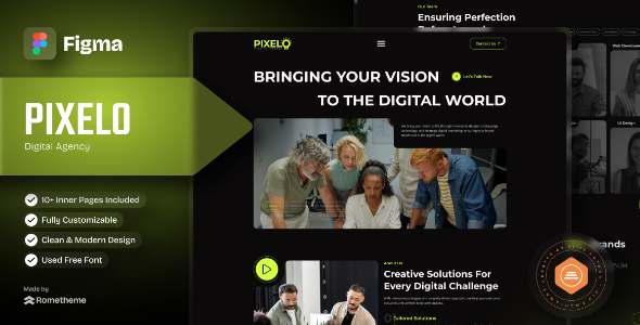 Pixelo - Digital Agency Figma Template by Rometheme | ThemeForest